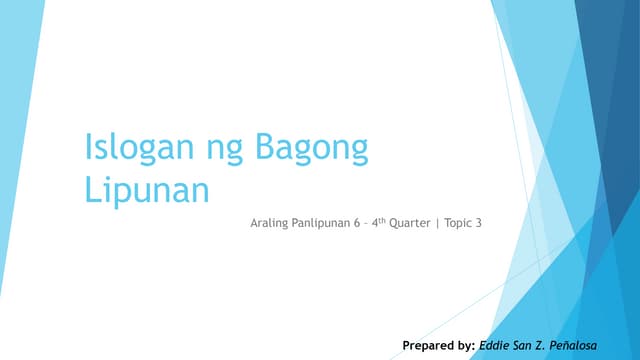 Islogan ng bagong lipunan | PPT Islogan ng bagong lipunan | PPT