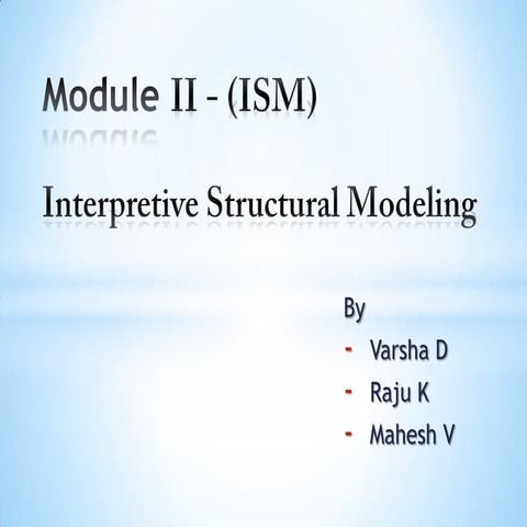 Interpretive Structural Modeling Pptx