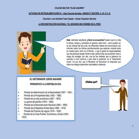 segundo militarismo y la reconstrucción nacional | PDF