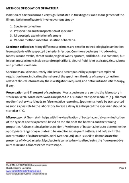 Laboratory diagnosis of bacteria | PPT