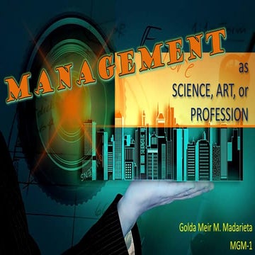 Management as science , art and profession and levels of Management | PPTX