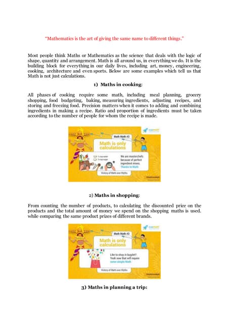 Maths in daily life | PPTX