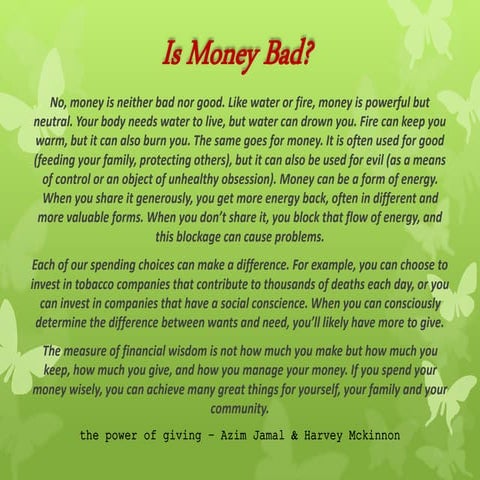Is money bad | PPTX