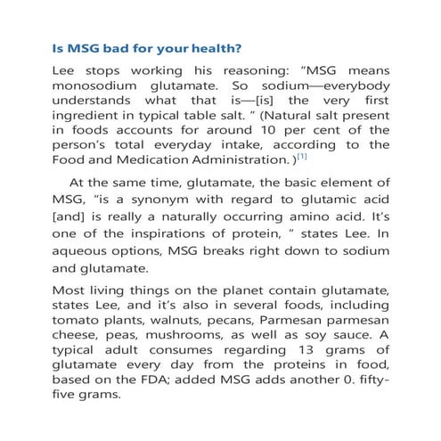 Is msg bad for your health | DOCX | Chemistry | Science