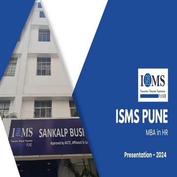 MBA in HR Course 2024 | Admission, Fees, Syllabus, Top Colleges | ISMS Pune | PPT