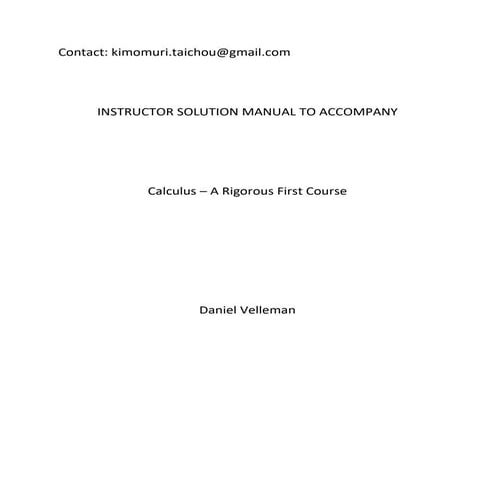 Calculus A Rigorous First Course | PDF