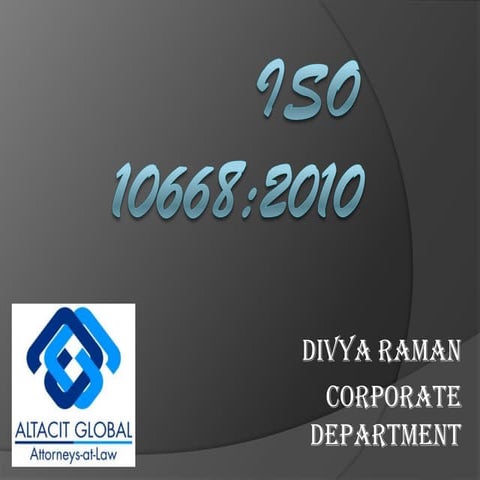 Iso | PPTX | Business Accounting & Finance | Business