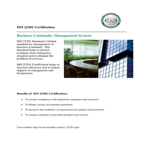 Iso 22301 certification | PDF | Business | Business and Finance