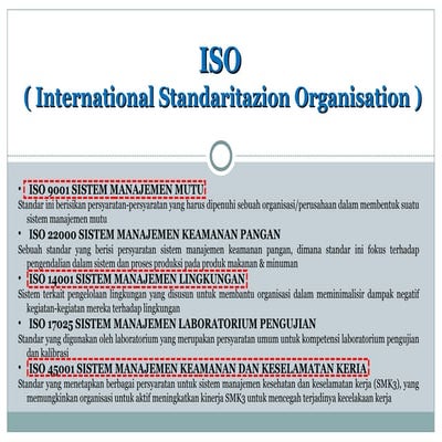 Jenis ISO atau Standart Management Mutu.ppt