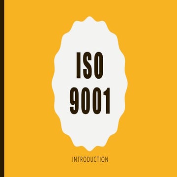 An Introduction of ISO 9001 | PPT