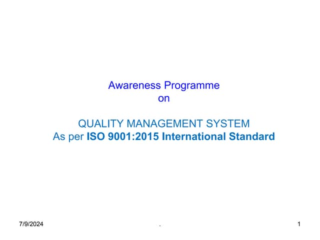 ISO 9001 2015 Management Review Presentation | PPT