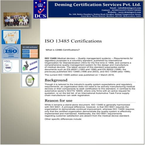 ISO 13485 Certification.pdf | Healthcare Industry | Industries