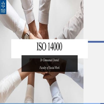 International Organization for Standardization- ISO 14000 | PPT