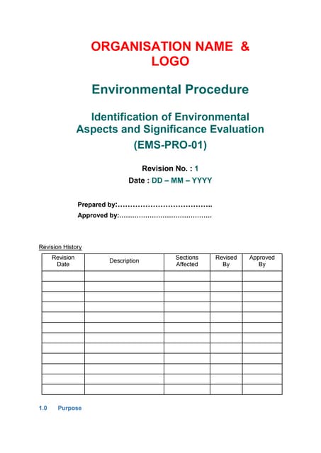 Ems 01 iso14001 2015 environmental manual | PDF