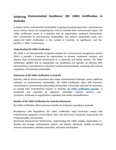 Understanding ISO 14001 Consultants in the UAE - Enhancing Environmental Management | PPT