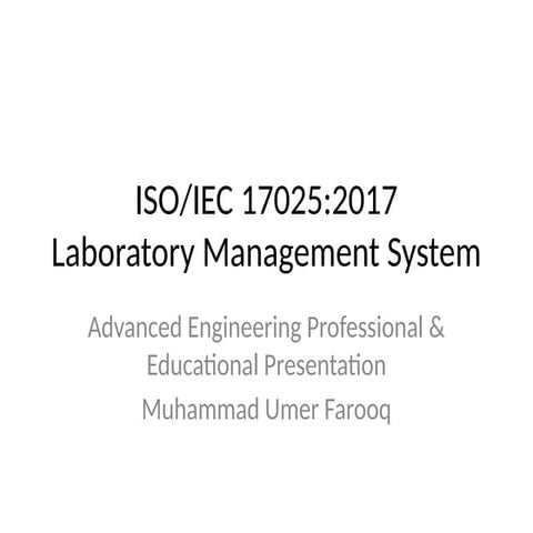 ISO/IEC 17025:2017 Training ppt | PPTX