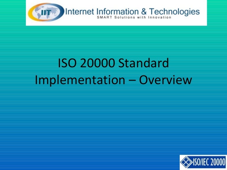 Iso 20000 standard implementation