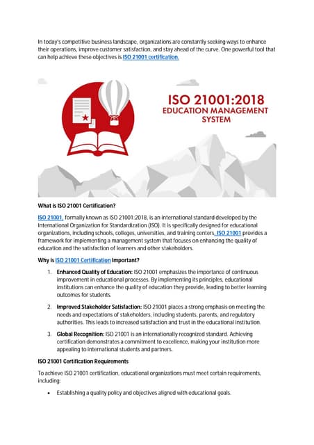 Step-by-Step Guide to ISO 21001 Certification.pdf | Professional School ...