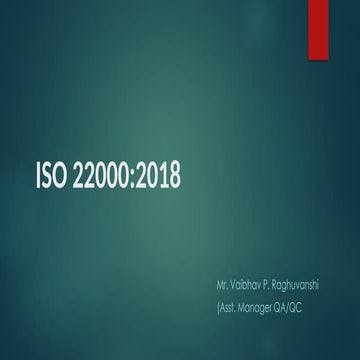 Iso 22000 2018 awareness training | PPTX