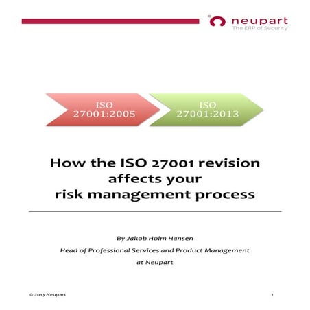 Neupart Bright Talk - How Does the New ISO 27001 Impact Your IT Risk ...