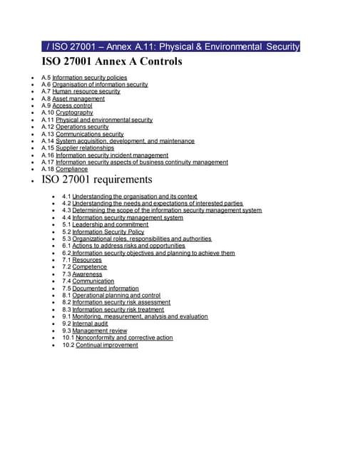 Structure of iso 27001 | PPT