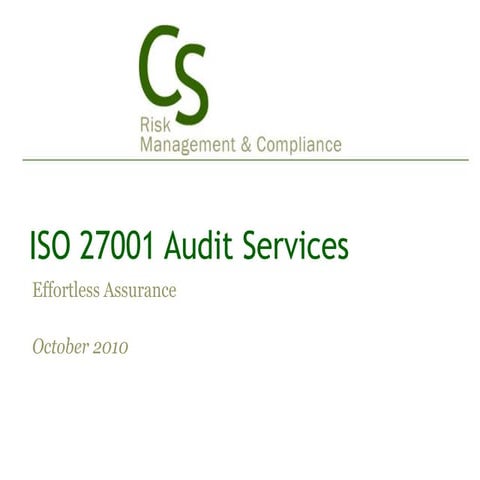 Iso27001 Audit Services | PPTX