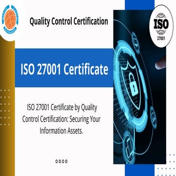 ISO 27001 Certificate | Quality Control Certification | PDF
