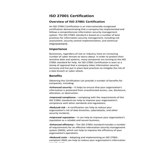 iso 27001 certificationiso 27001 certification.ppt