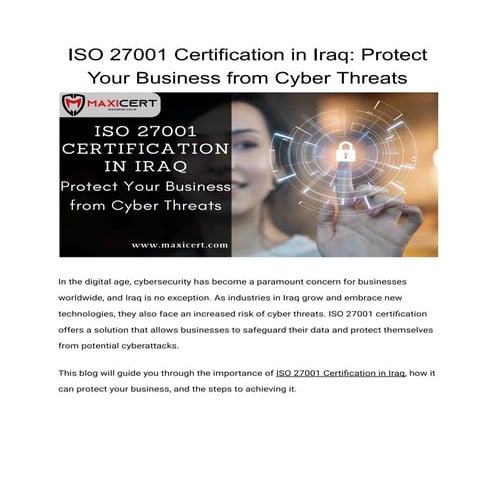 ISO 27001 Certification in Iraq_ Protect Your Business from Cyber Threats. | PDF