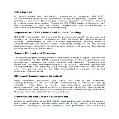 ISO 27001 Lead Auditor Course Training 2 | PDF
