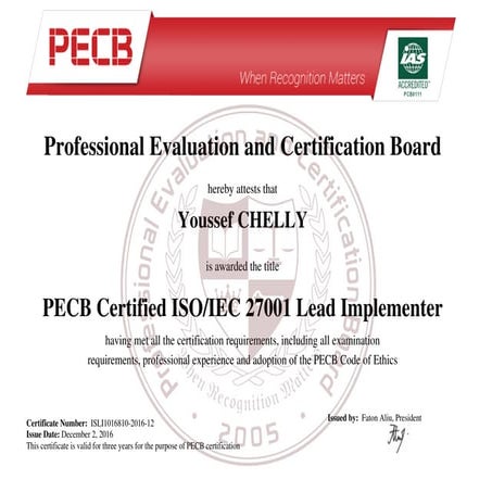 ISO 27001 Lead Implementer (PECB) | PDF
