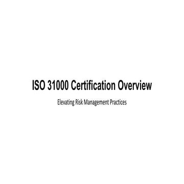 ISO 31000 Certification Overview | PPTX