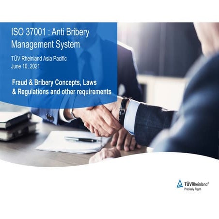 ISO 37001 : Anti Bribery Management System Fraud & Bribery Concepts ...