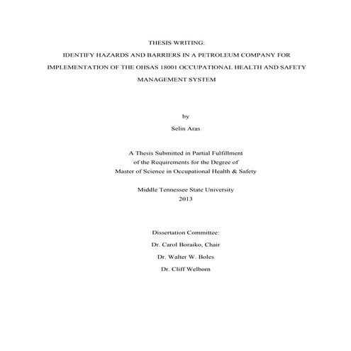 ISO 45001-ThesisDegree of Master of Science in Occupational Health ...