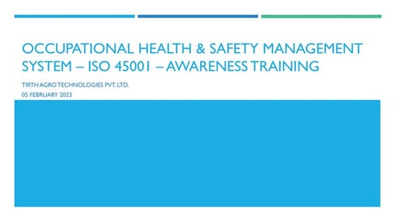 ISO 9001, 14001, 45001 (IMS) basics training material | PDF