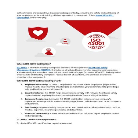 ISO 45001 Certification: What is it and how can it benefit your ...