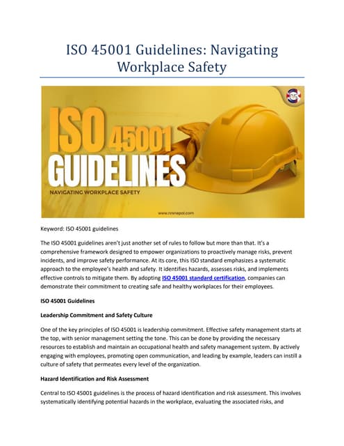 ISO 45001 Lead Auditor Training Course1 | PDF