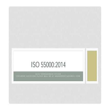 Iso55000 2014 ASSET MANAGEMENT SYSTEM | PDF
