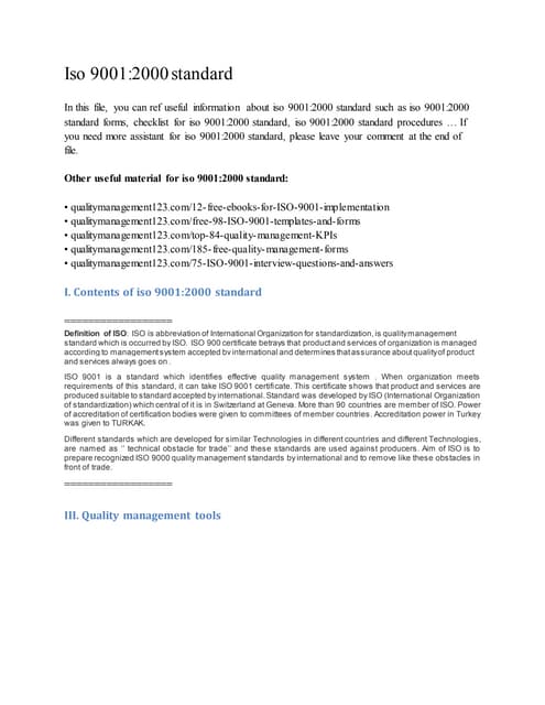 Iso 9001 templates free | DOCX