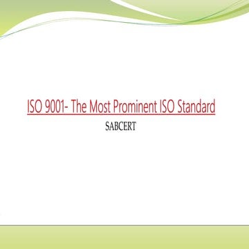 Iso 9001 the most prominent iso standard | PPT