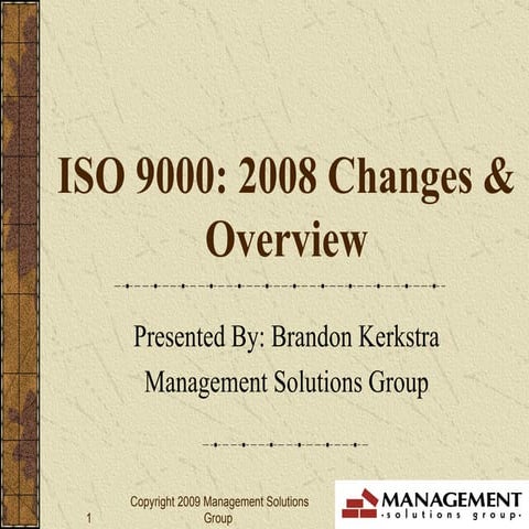 Iso 9001: 2008 Revisions & Changes | PPT
