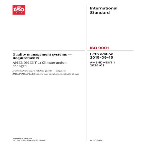 ISO 9001_2015 AMD 1_2024 - Quality management systems — Requirements AMENDMENT 1.pdf | Business ...