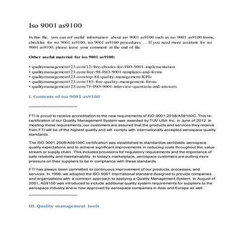 Iso 9001 as9100 | PDF