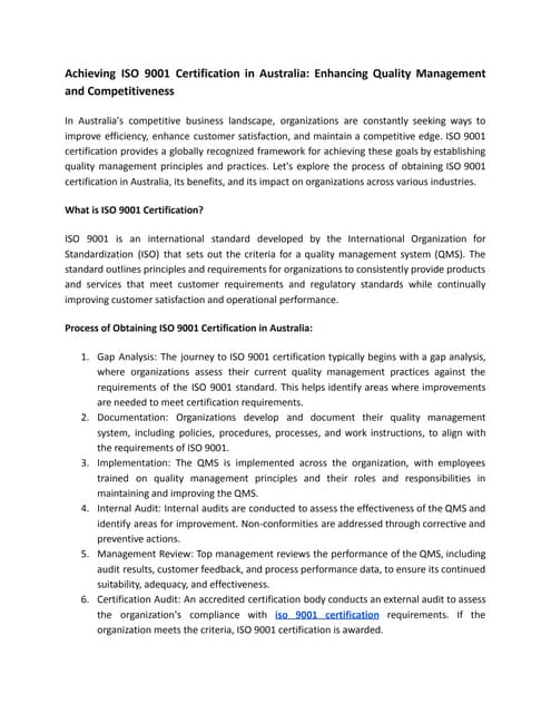 ISO 9001:20 Lead Auditor Training Course | PDF