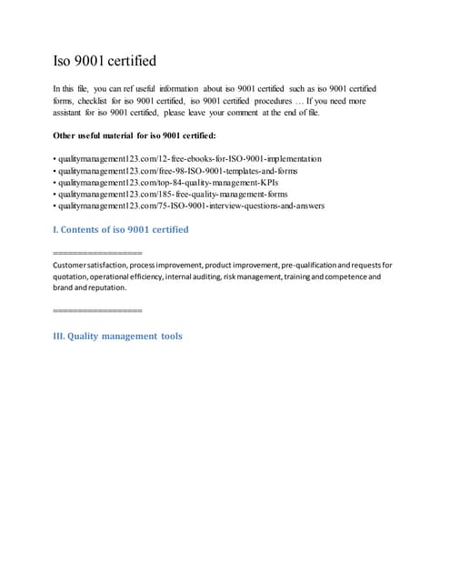 Iso 9001 work instructions | PDF