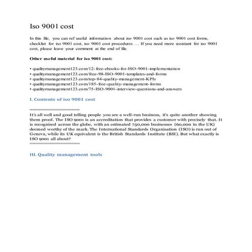 Iso 9001 for dummies | DOCX