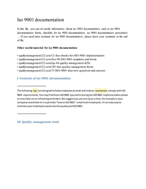 Iso 9001 consultants | PDF