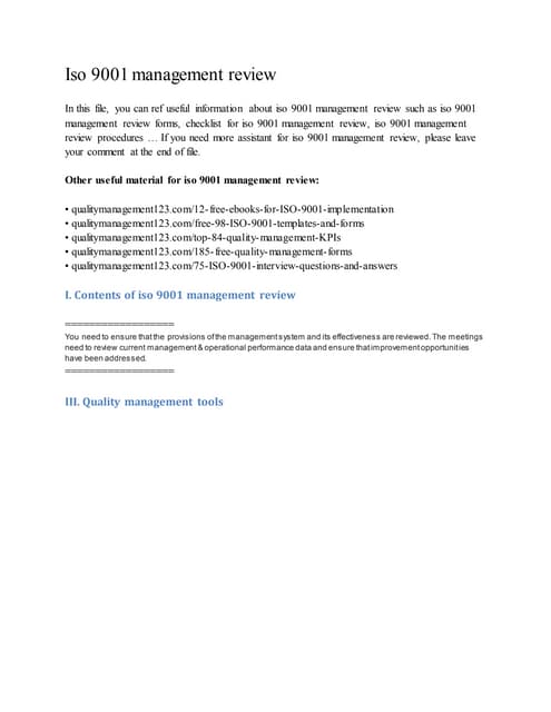 Iso 9001 for dummies | DOCX
