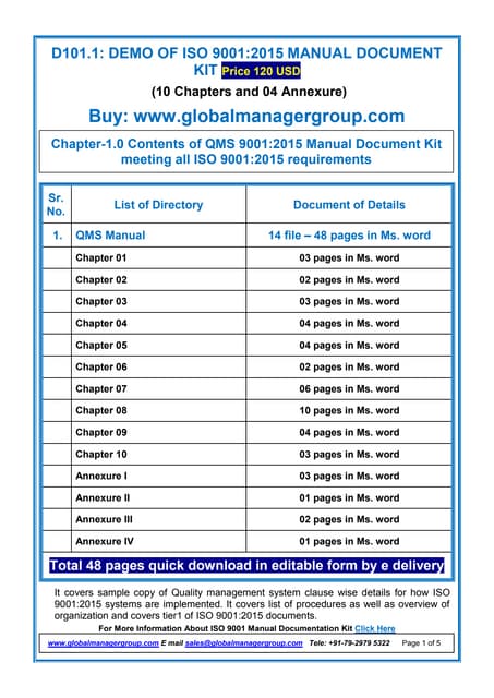 IMS Documentation Requirements As per ISO 9001,ISO 14001 and ISO 45001 ...