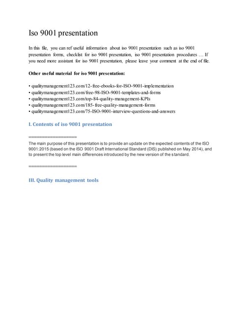 Iso 9001 templates free | DOCX